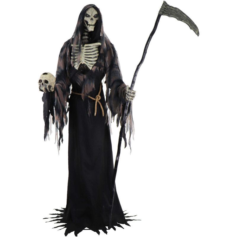 Haunted Hill Farm 7-Ft. Tall Rotting Reaper, Motion-Activated and ...