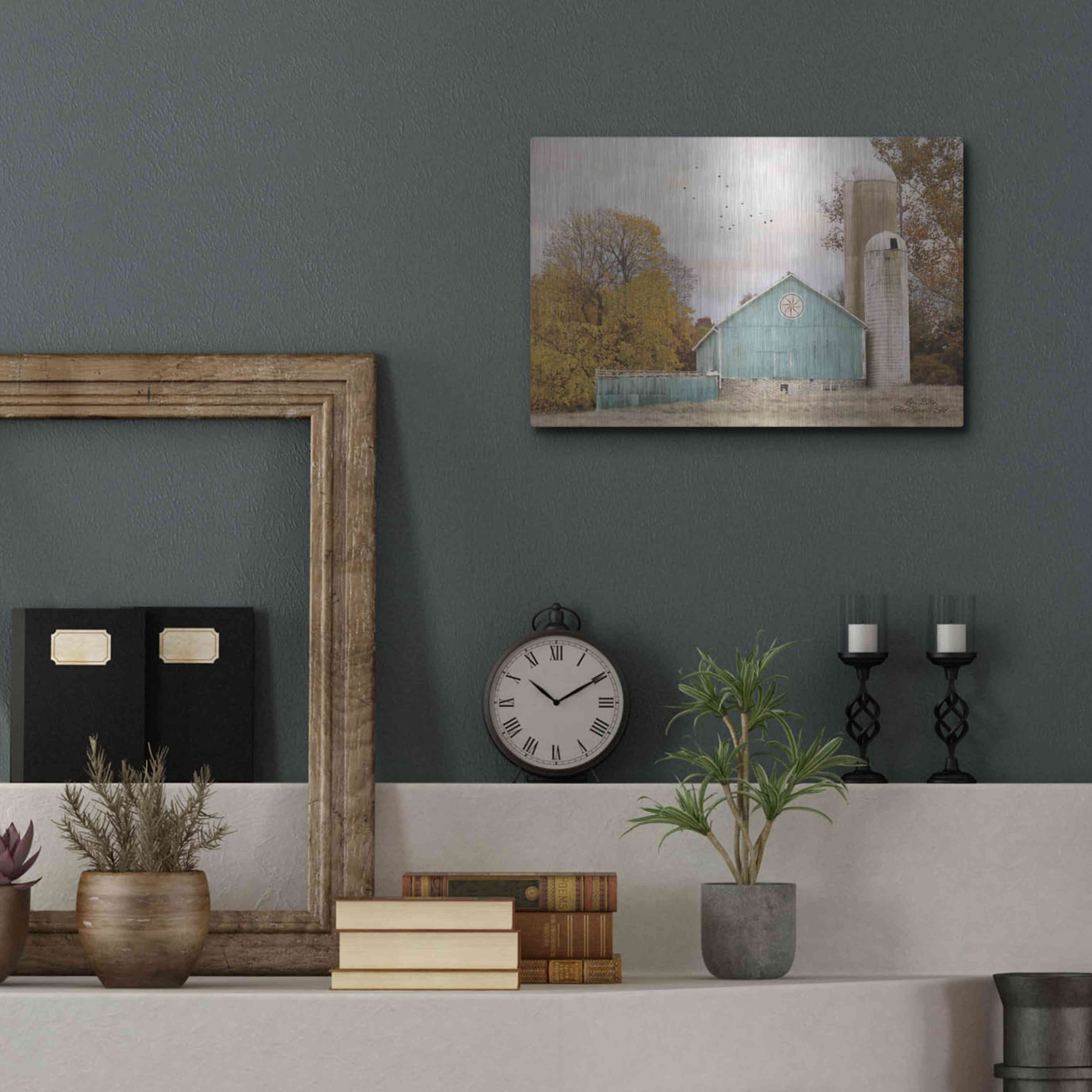 August Grove® 'Teal Barn and Silo' by Lori Deiter, Metal Wall Art | Wayfair