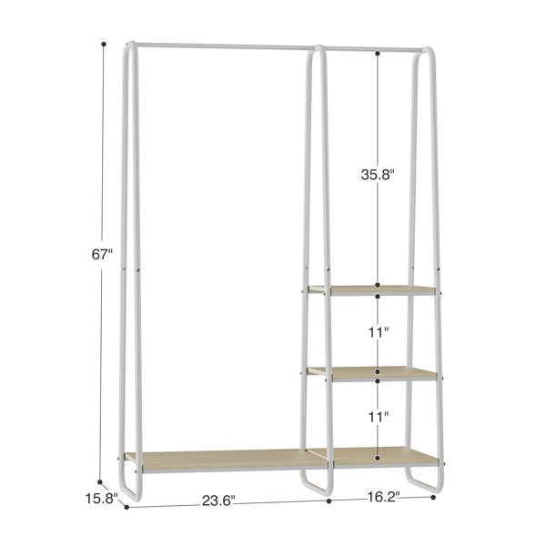 Rebrilliant Mahsiah Portable Clothes Hanging Rack,Closet Racks with ...