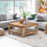 Millwood Pines Zara Square Coffee Table With 2-tier Storage Shelves ...
