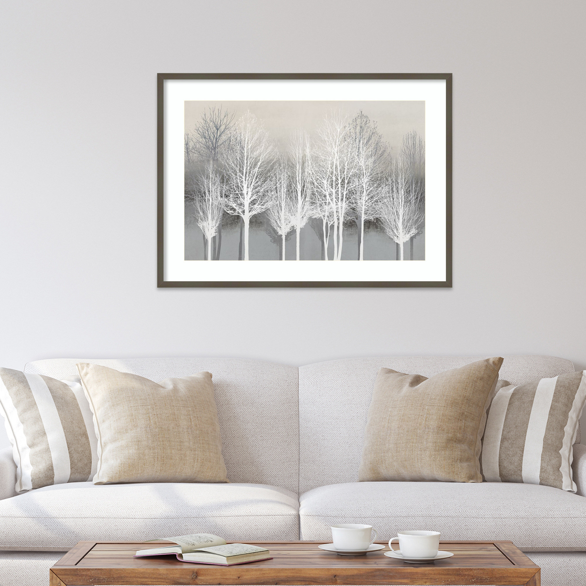 Red Barrel Studio® Trees On Gray By Kate Bennett Wood Framed Wall Art ...