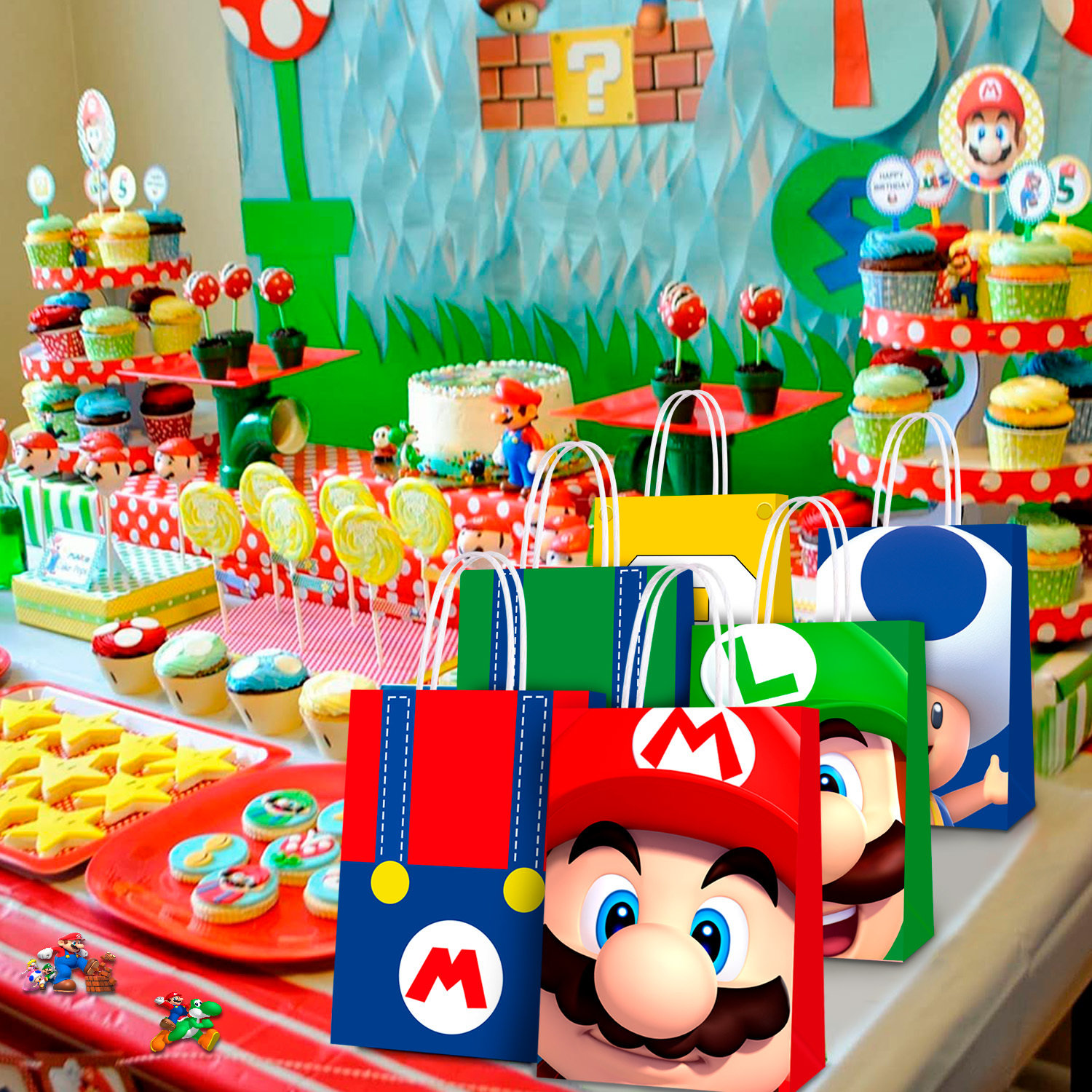 Dakota Fields Super Mario Party Bags,74pcs Super Mario Gift Bags ...