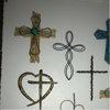Winston Porter Metal Sticks Cross with Double Copper Heart Accent ...