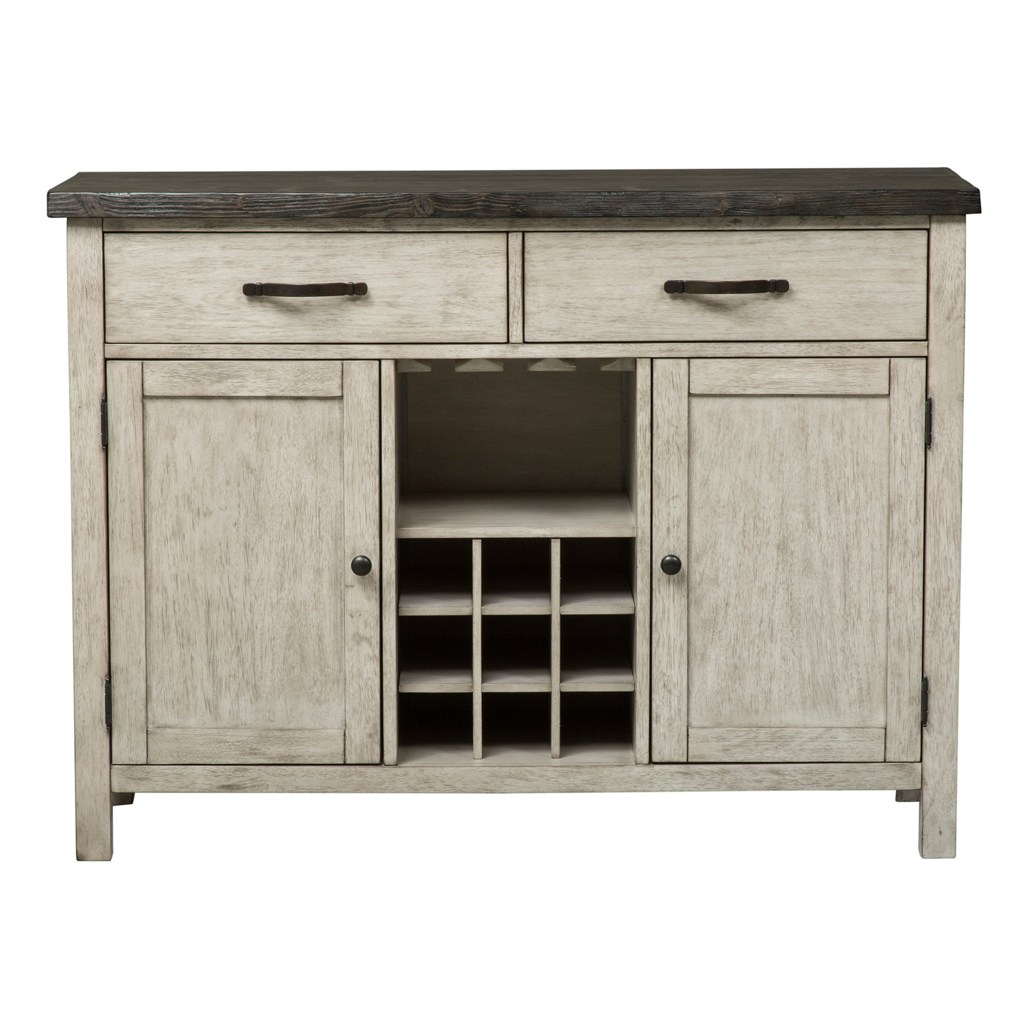 Laurel Foundry Modern Farmhouse® Janiya Rustic White Sideboard w/ Wine ...