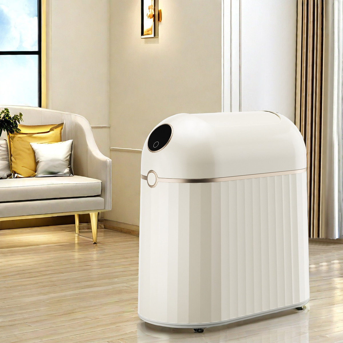 TURVON 2.64 Gallon Plastic Motion Sensor Trash Can Set (Contains 6 ...