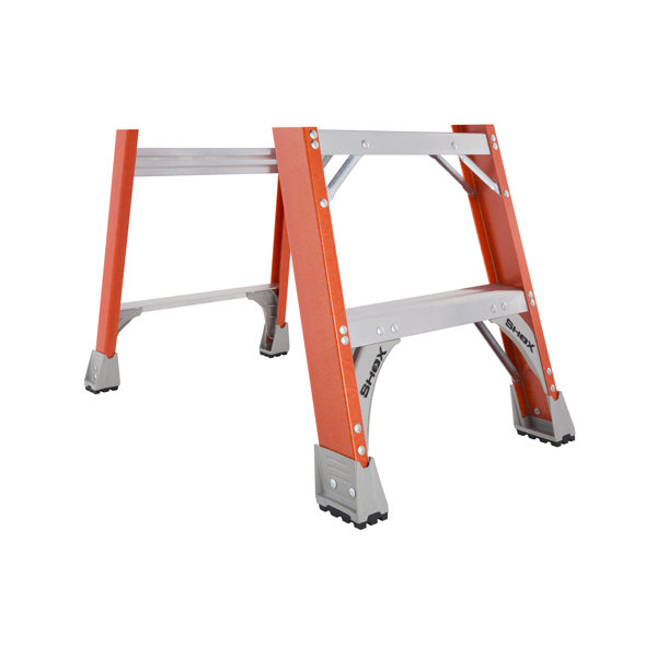 Louisville Ladder 8 ft. Fiberglass Twin Step Ladder with 300 lbs. Load ...