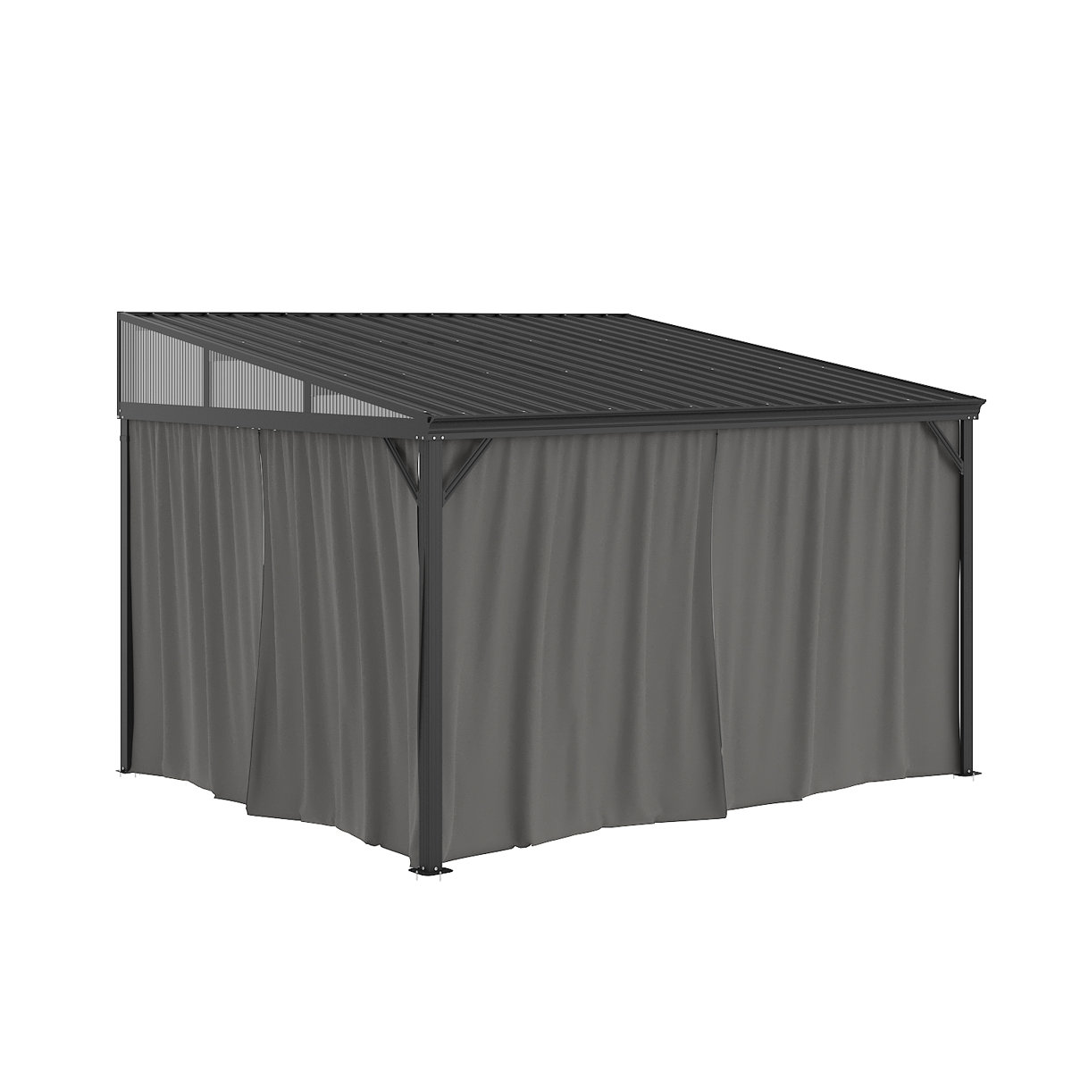 BKB365 Patio Gazebo Lean To Wall Mounted Pergola With Sloping ...