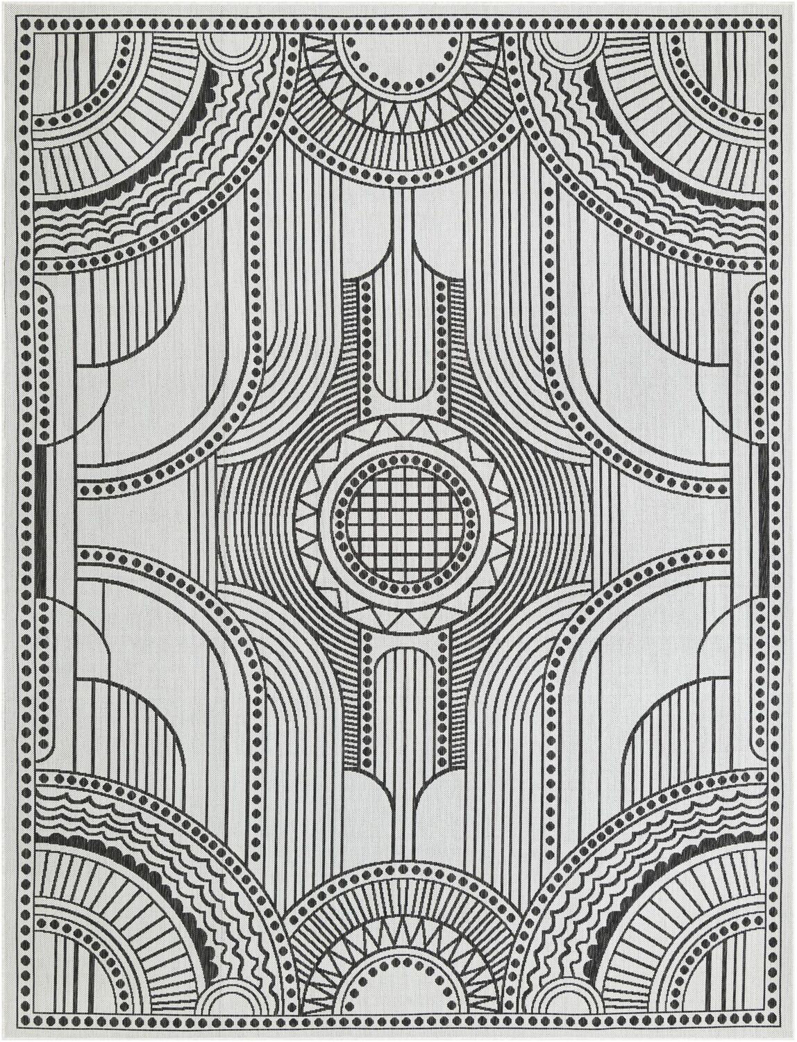 Bungalow Rose None Huitt Area Rug White and Black Colour - Wayfair Canada