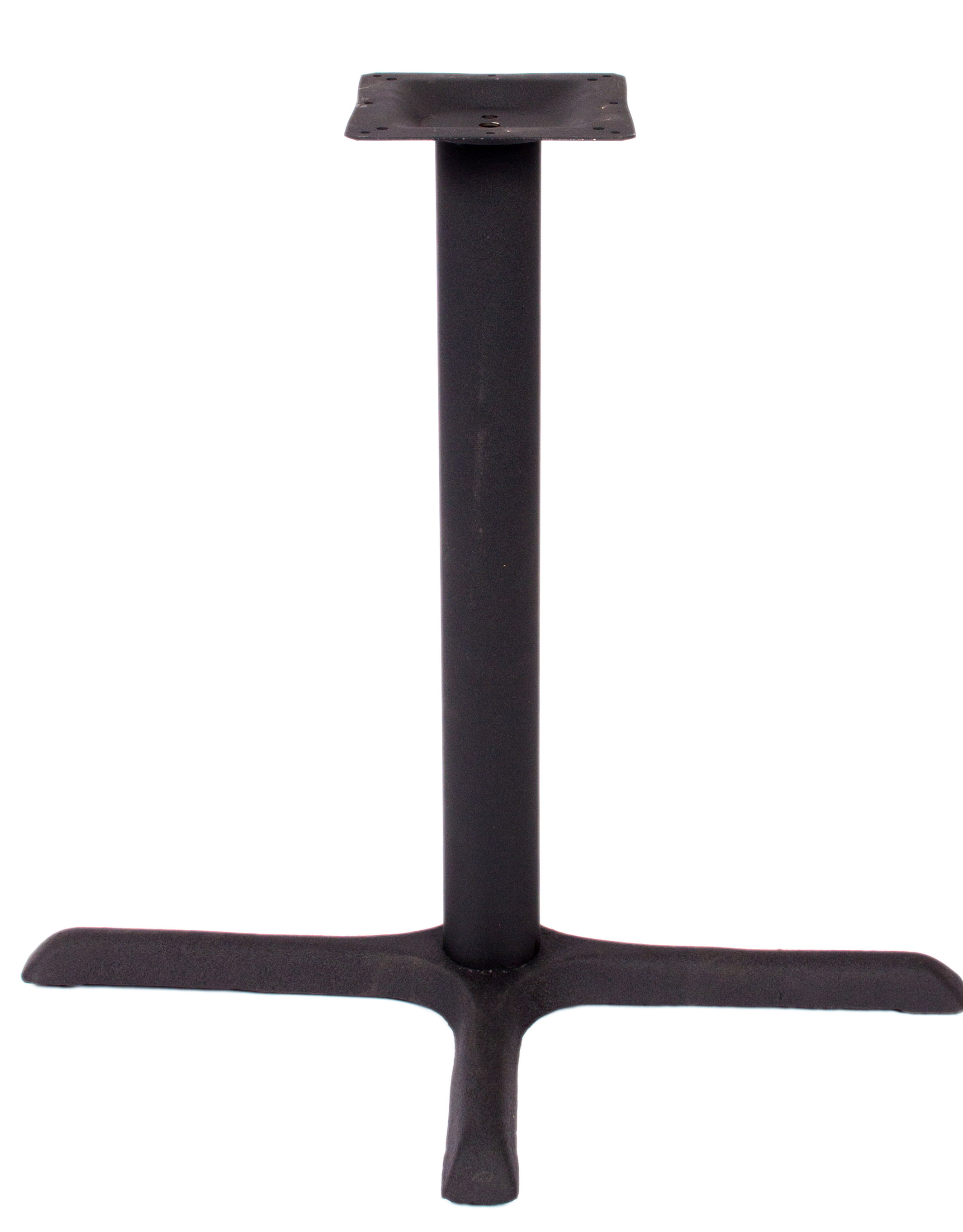 BFM Seating STB Black 24x30" Cross Indoor Dining Height Table Base 4 ...