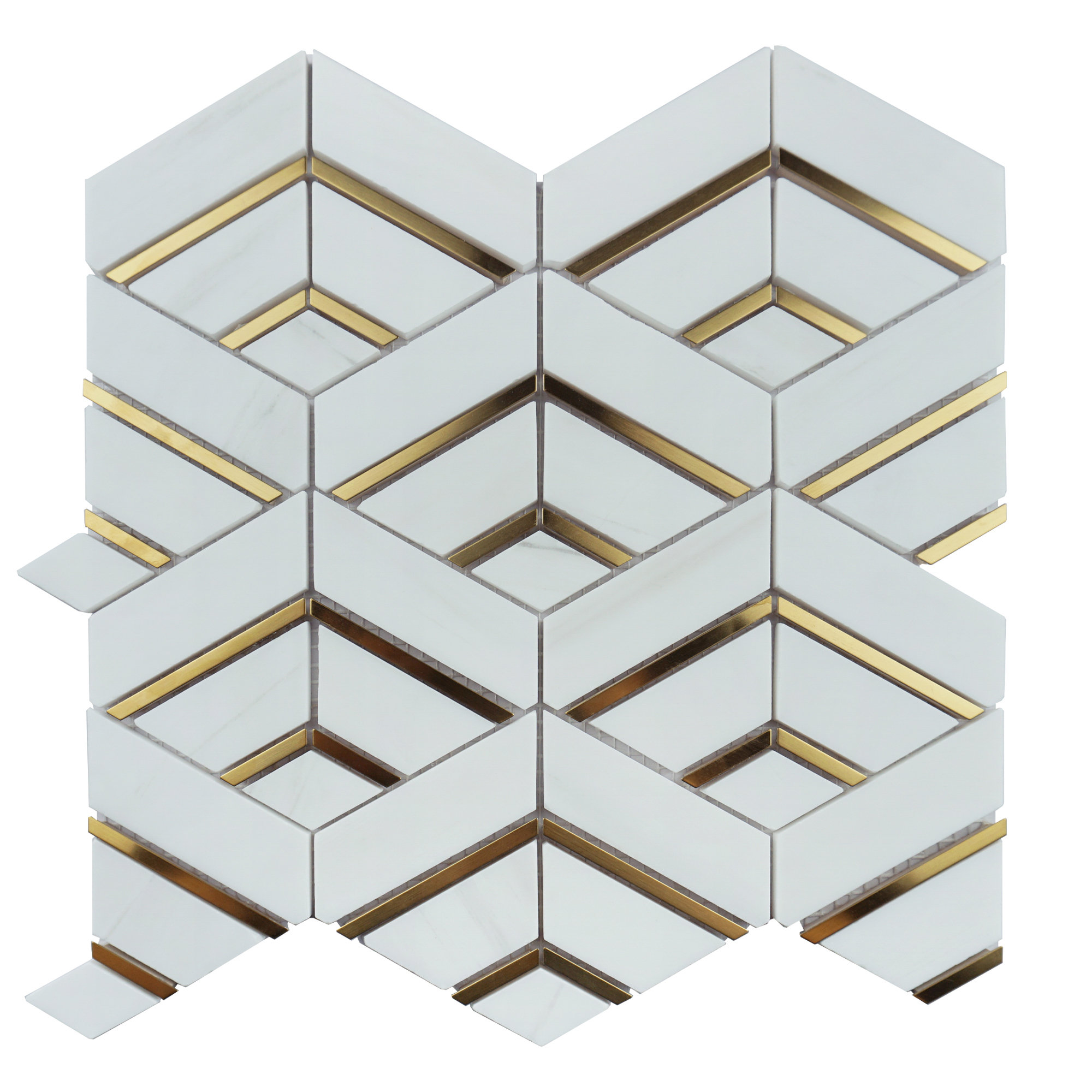 Supreme Tile Natural Dorato 12.01 in. x 11.58 in. Hexagon Polished ...