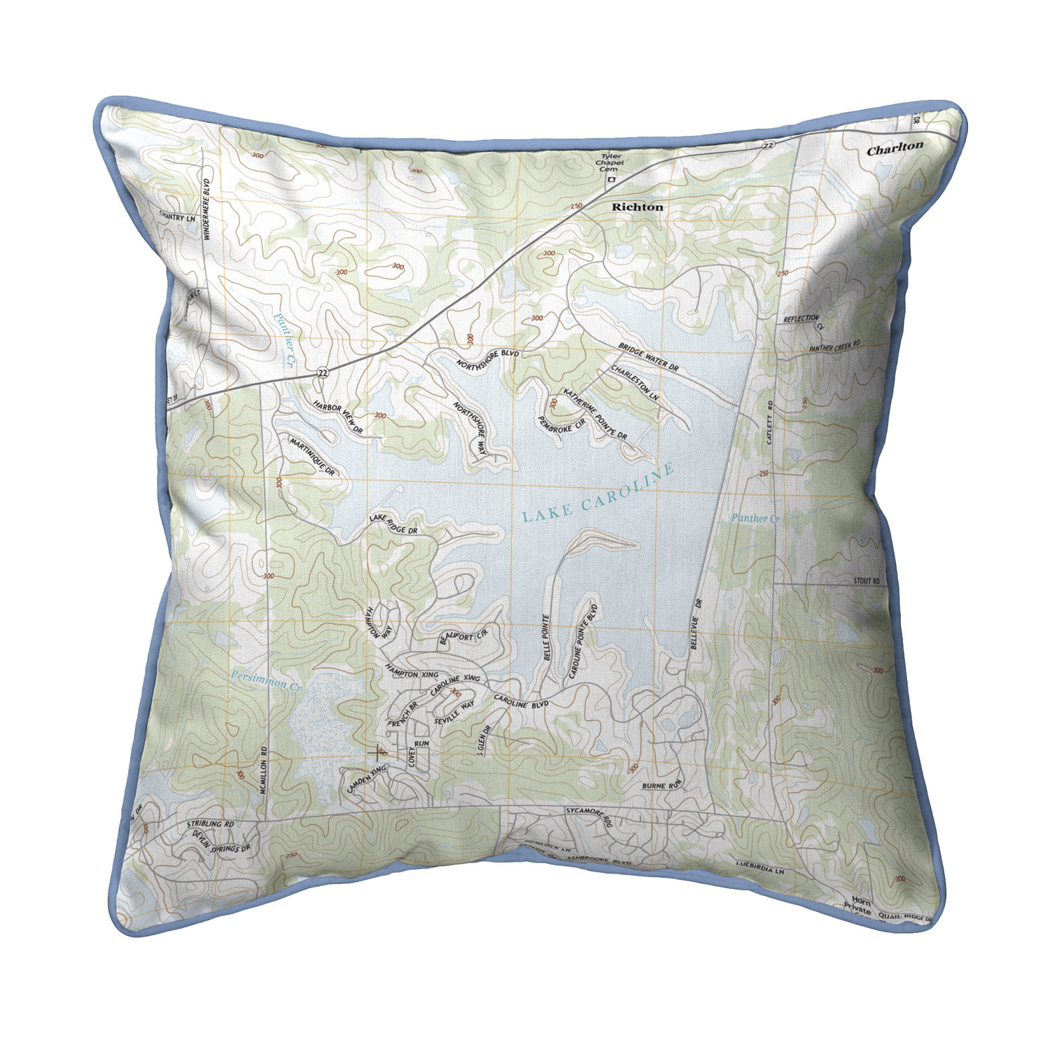 Betsy Drake Interiors Lake Caroline MS Corded Indoor/Outdoor Pillow ...