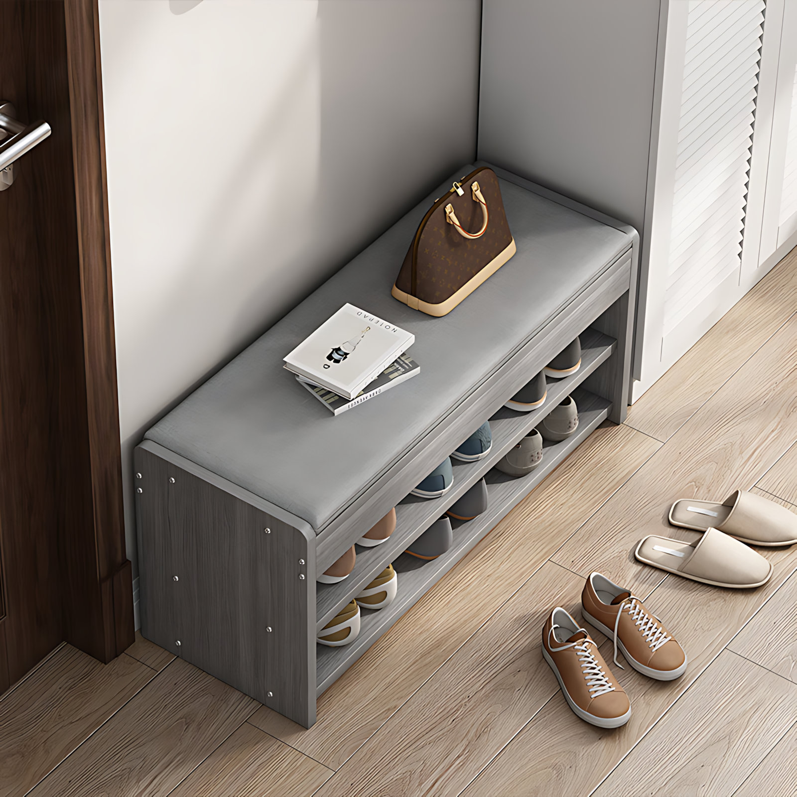 Latitude Run® Entryway Shoe Bench With Storage - Sturdy Shoe Rack And ...