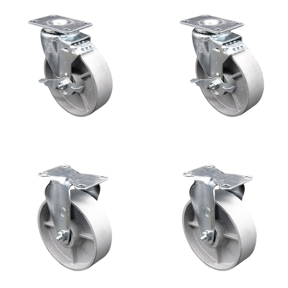 Service Caster 4 Piece Semi Steel Cast Iron Caster Set | Wayfair