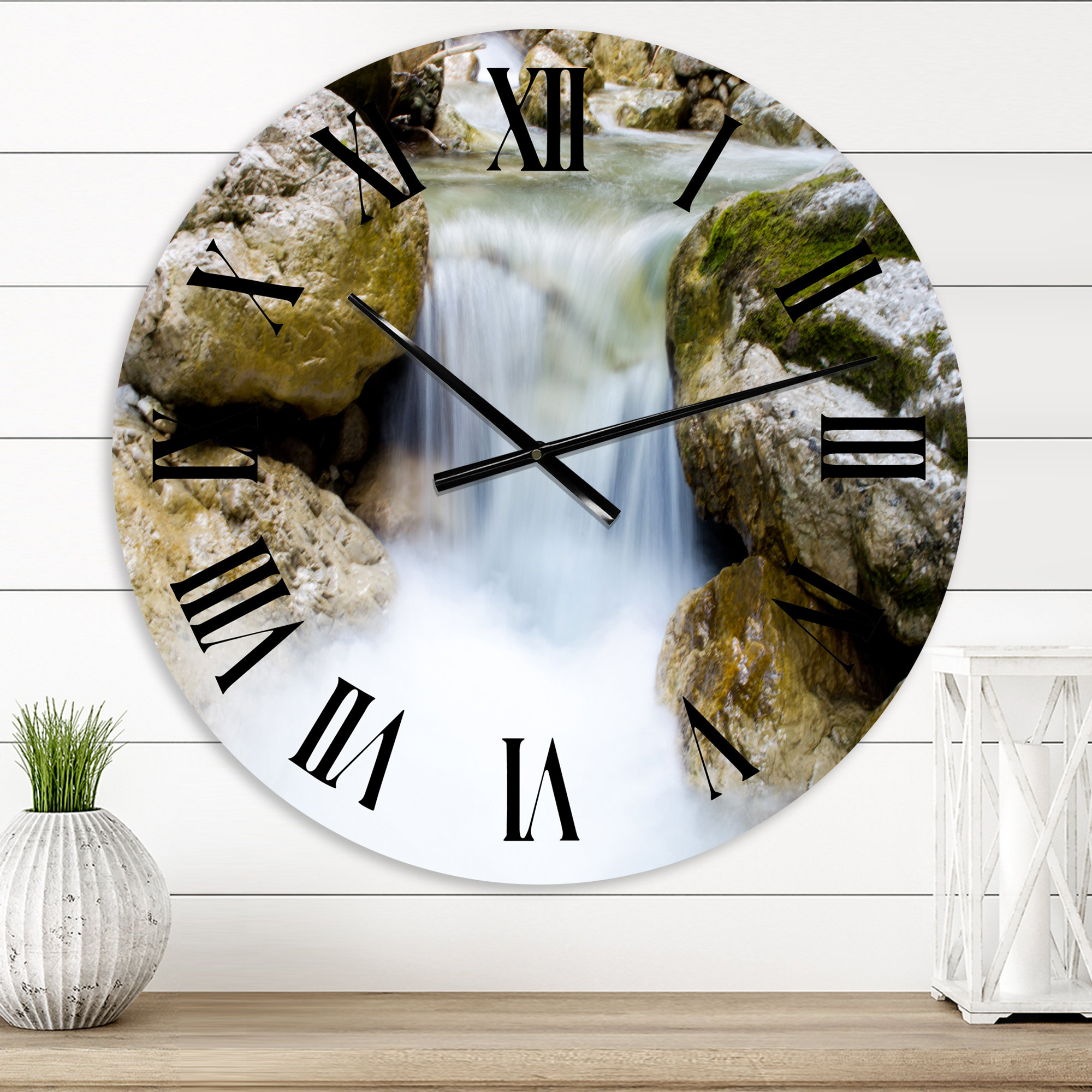 East Urban Home Waterfall in Alpine Canyon - Traditional wall clock ...