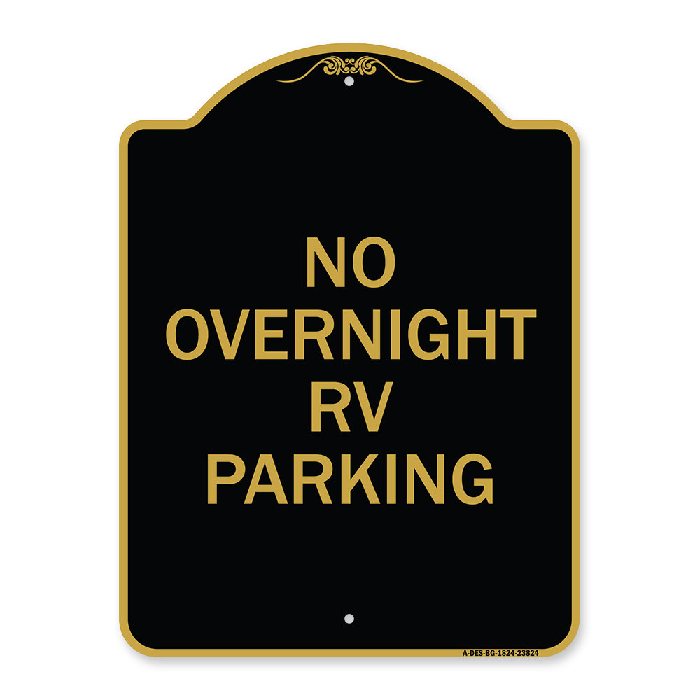 Signmission Designer Series Sign - No Overnight RV Parking | Black ...