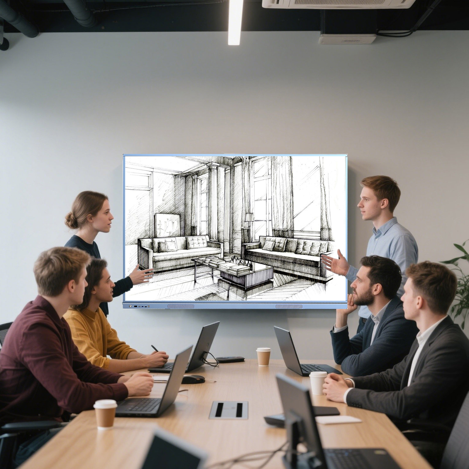 JYXCN Smart Board 4K Video Conference Touch Interactive Board 55" All ...