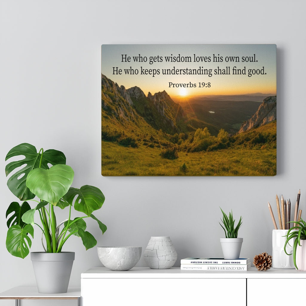 Trinx He Who Gets Wisdom Proverbs 19:8 Christian Home Décor Wall Art ...