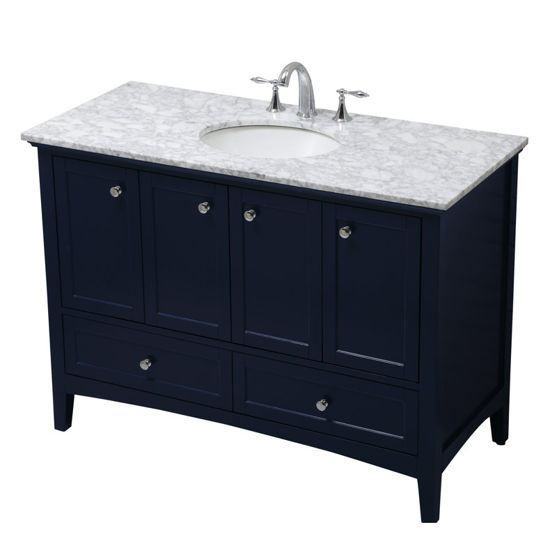 Red Barrel Studio® 48'' Single Bathroom Vanity with Marble Top ...