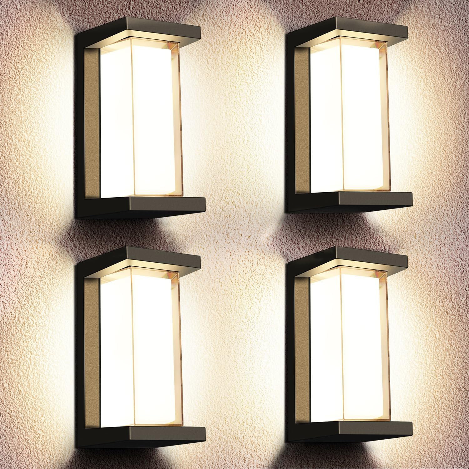 Orren Ellis Juyace 18W Modern Outdoor Wall Sconces 4 Pack, IP65 ...
