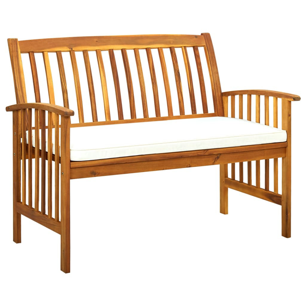 Wade Logan Outdoor Patio Bench Garden Park Bench with Cushion Solid ...