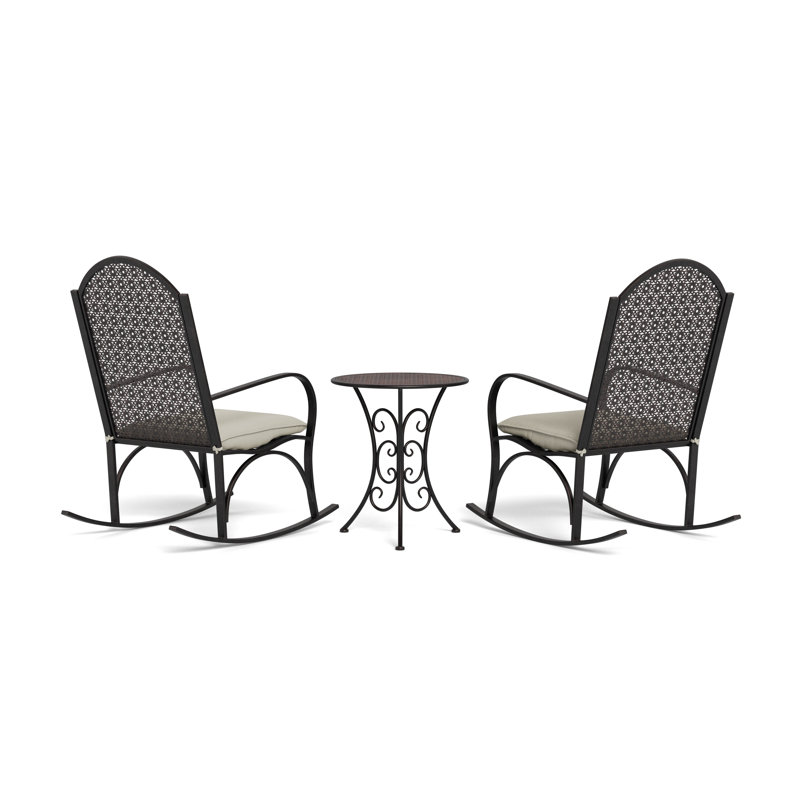 Tortuga Outdoor Metal Garden Rocker - 3Pc Set (2 rockers, 1 side table ...