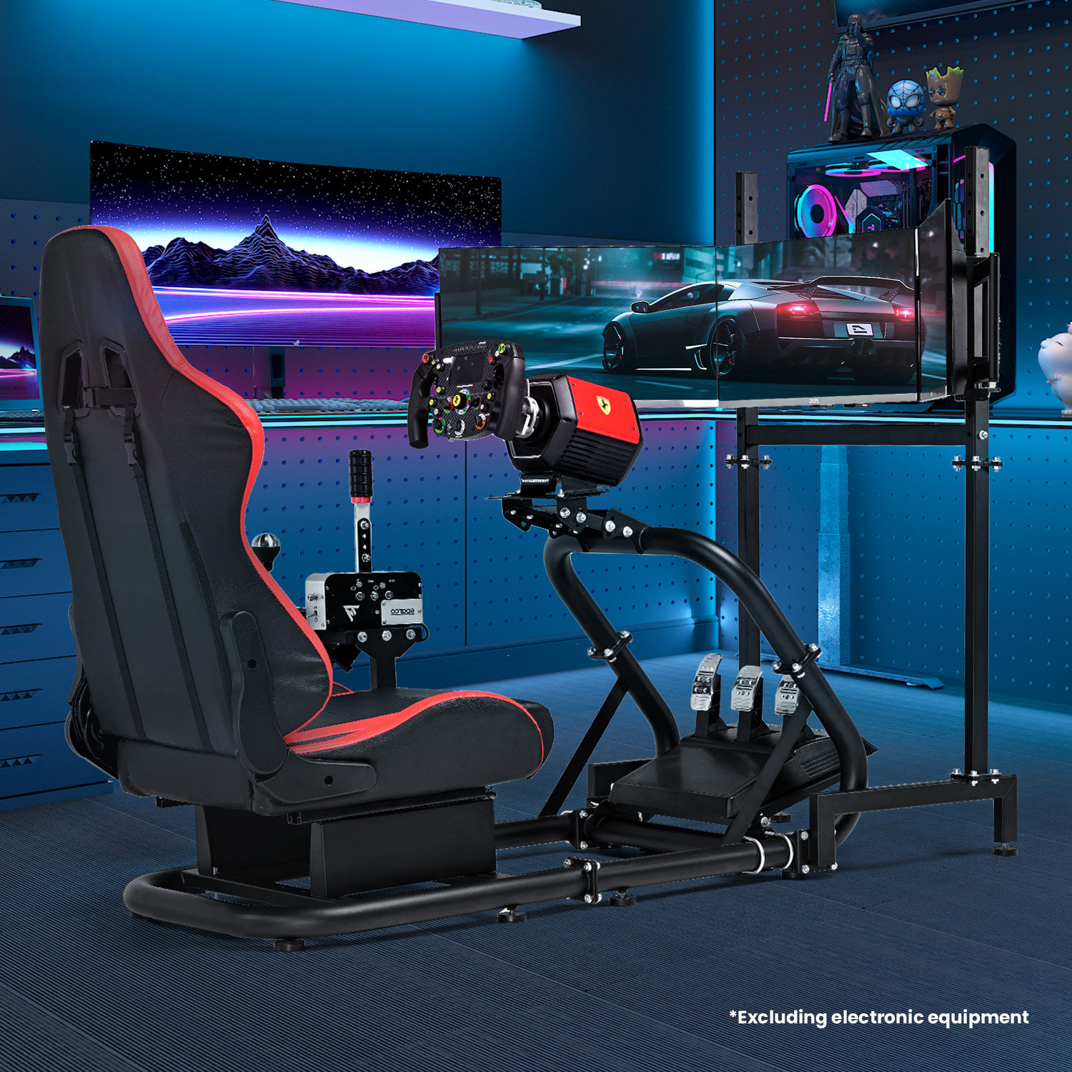 Inbox Zero Racing Simulator Cockpit With Triple Monitor Stand And Seat ...
