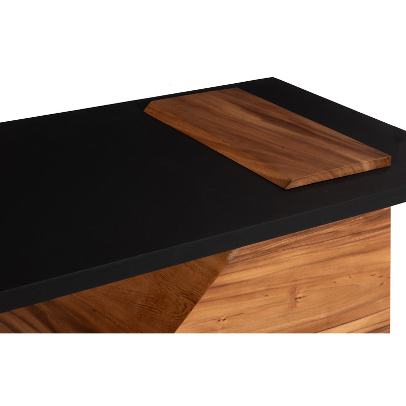 Phillips Collection Slant Coffee Table, Natural/Black | Wayfair