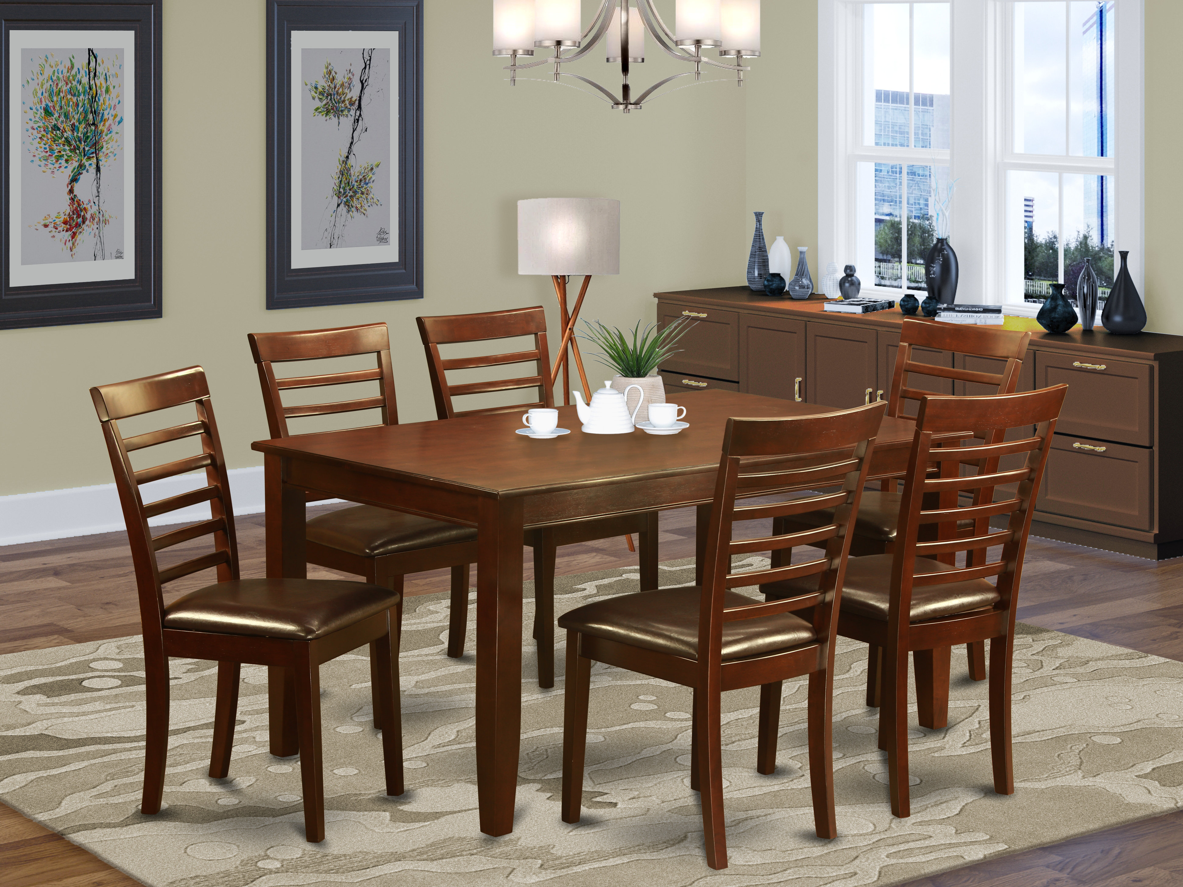 Charlton Home® Sisneros Rubberwood Solid Wood Dining Set & Reviews ...