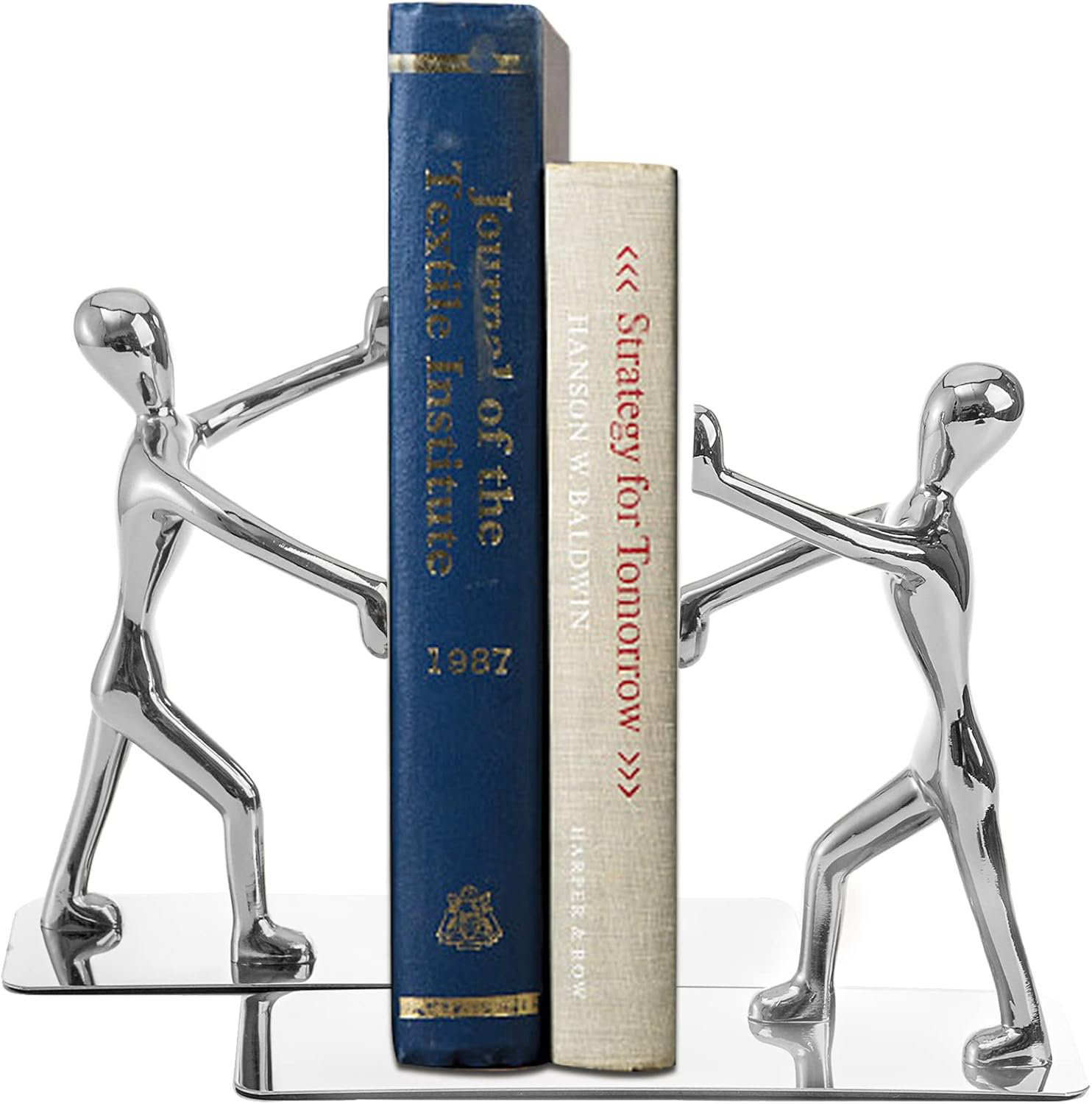 Orren Ellis Heavy Duty Stainless Steel Man Bookends Nonskid Bookends ...