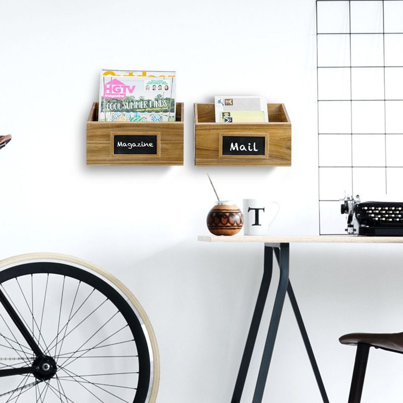 Loon Peak® Solid Wood Wall Mail Organizer Baskets | Wayfair