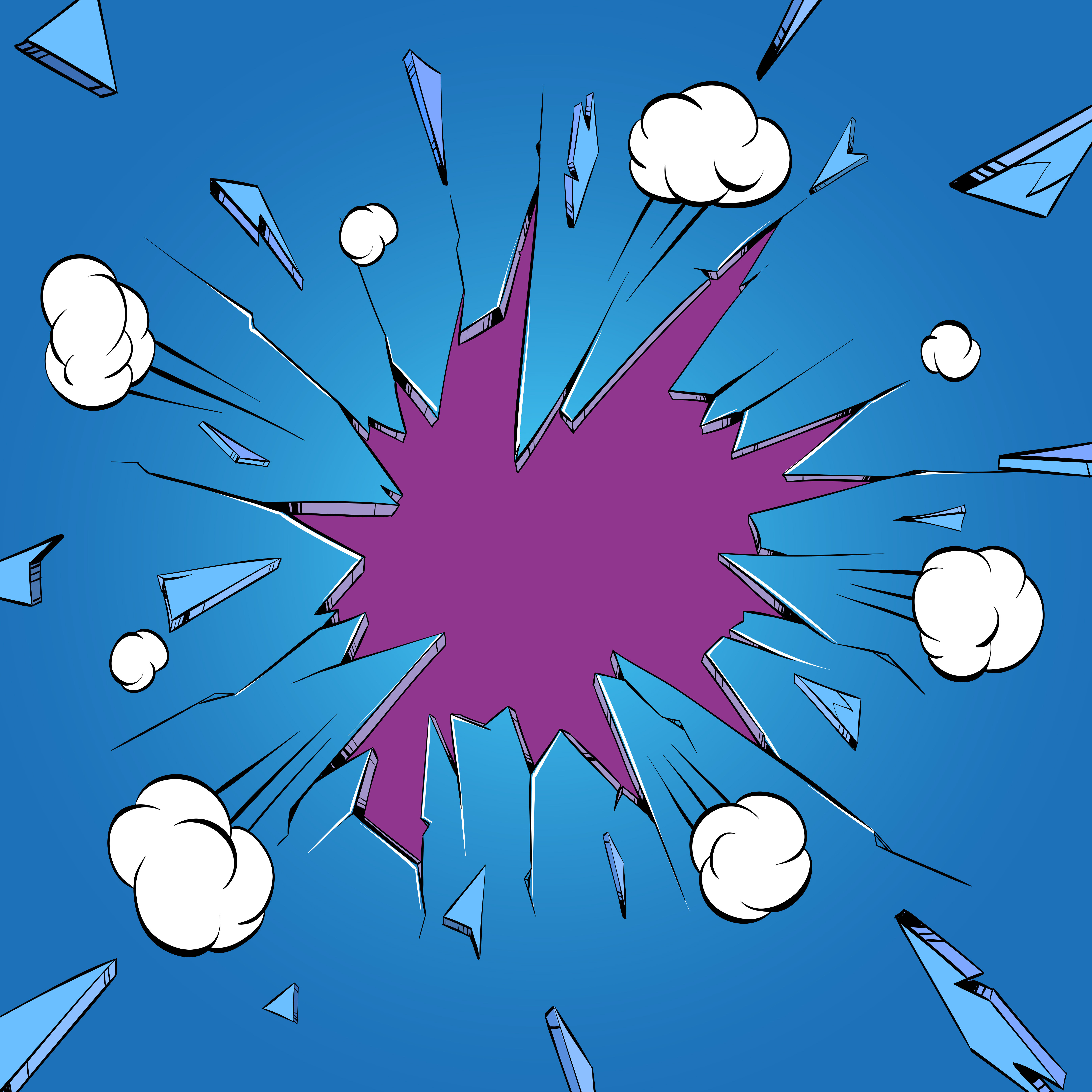 Wrought Studio™ Kenderrick Broken Glass. Boom Comics Backgrounds ...