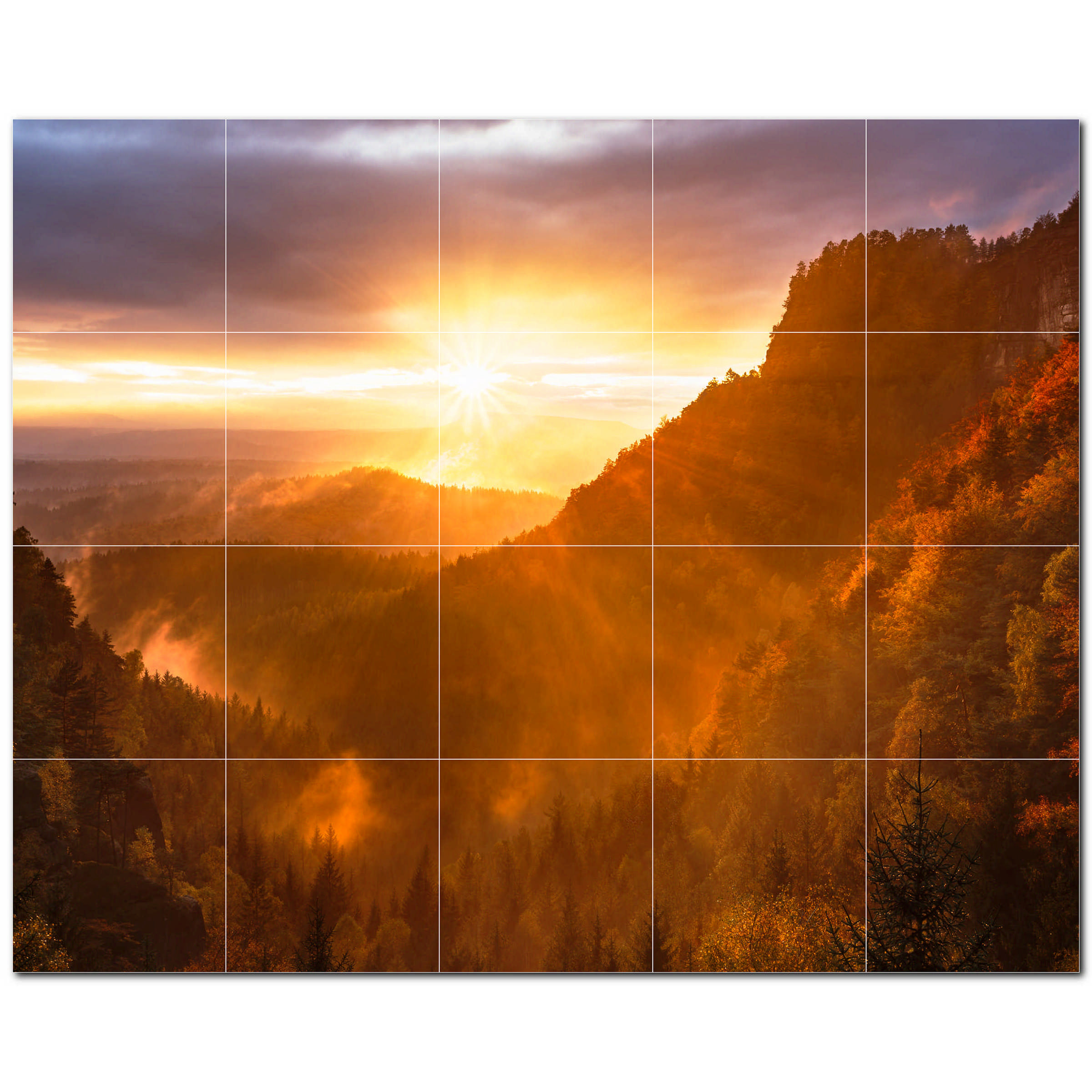 Picture-Tiles.com Sunset Photo 12'' x 12'' Satin Ceramic Decorative ...