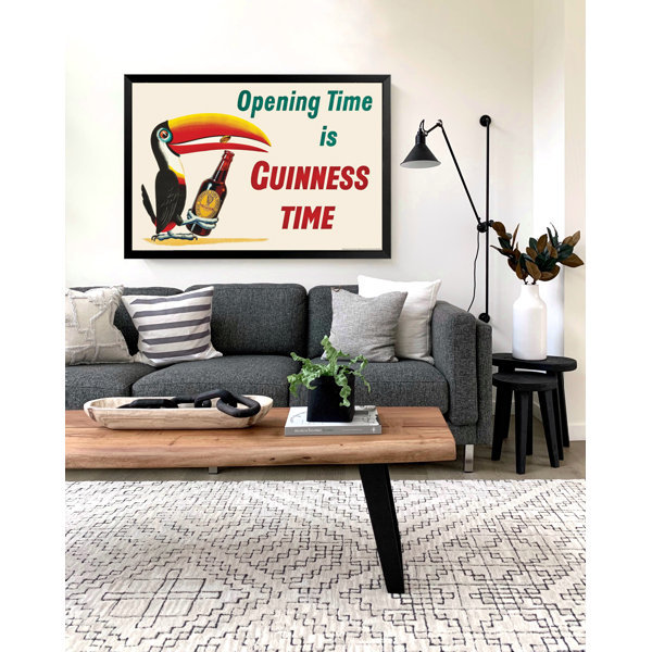 Trinx Opening Time Is Guiness Time Vintage Advertising Framed Print ...