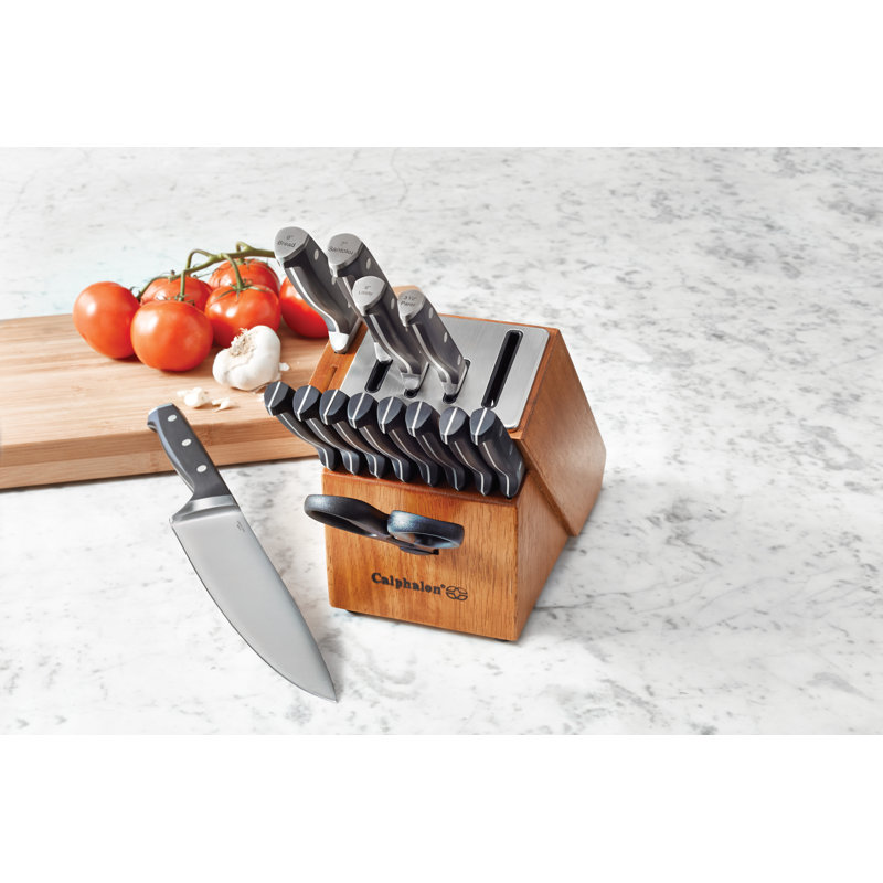 Calphalon Classic SharpIN Self-Sharpening 15 Piece Knife Block Set ...