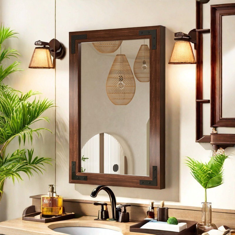 Gracie Oaks Wood Framed Bathroom Vanity Mirror for Over Sink - Wayfair ...