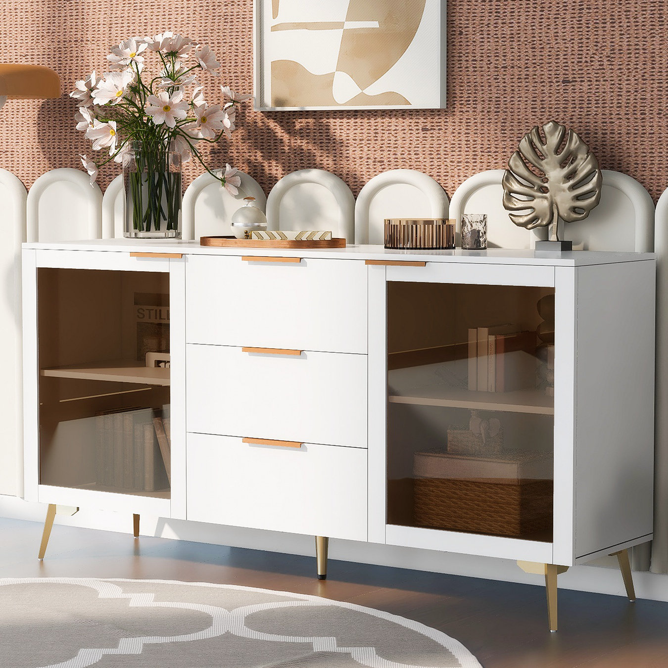 Home Decor 2 Door Storage Sideboard With Three Drawers, Modern ...
