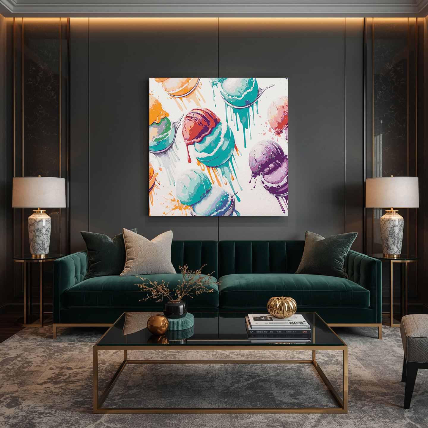 Dakota Fields Desserts Sorbet Gray Canvas Wall Art | Wayfair