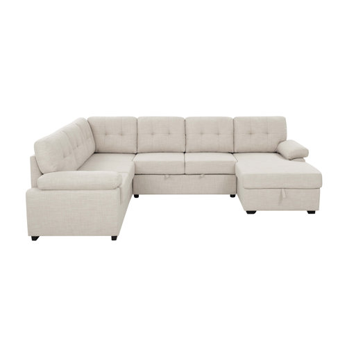 Latitude Run® Enns 114.5" Wide Left Hand Facing Sleeper Large Sectional ...