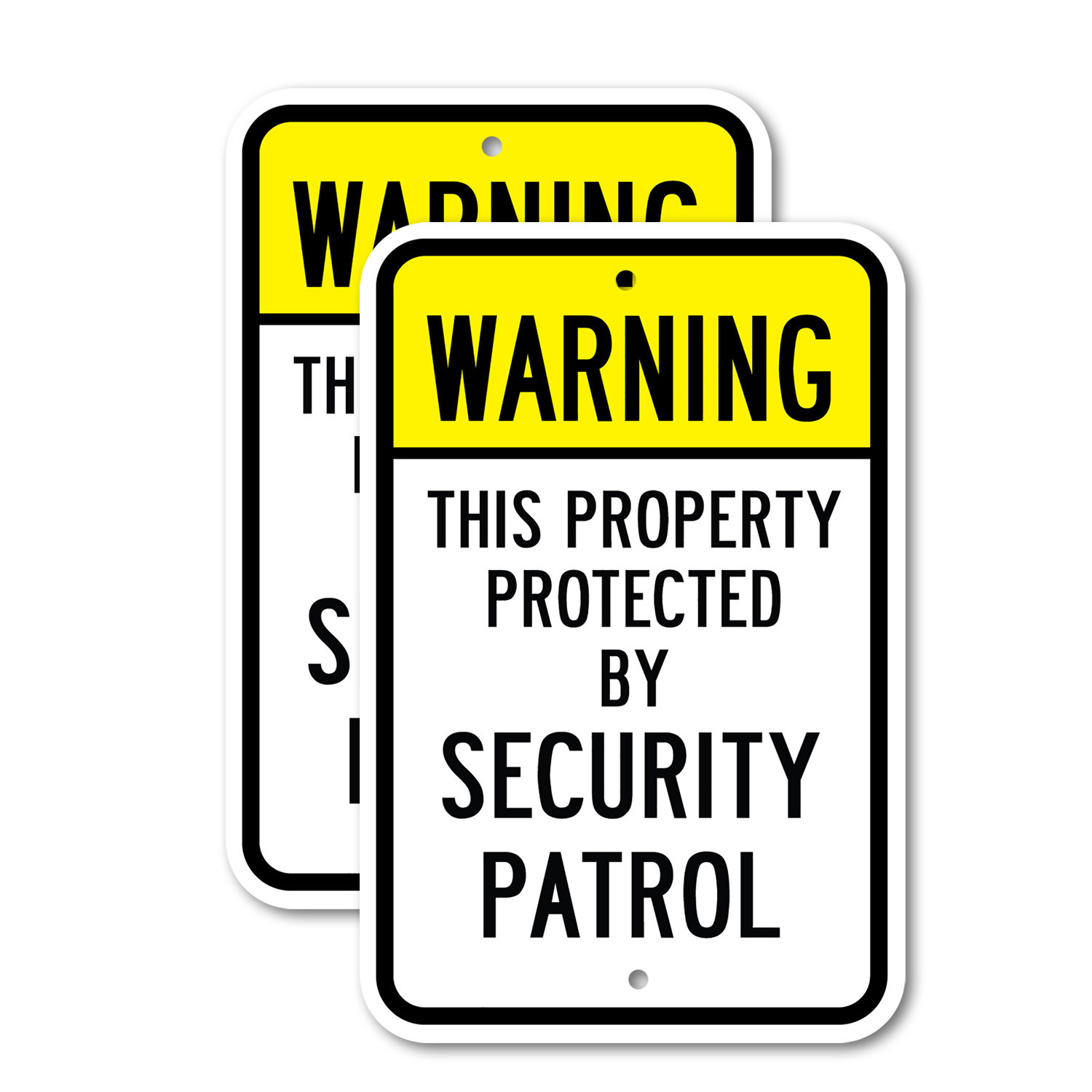 SignMission (2 Pack) Warning This Property Protected By Security Pat 12 ...