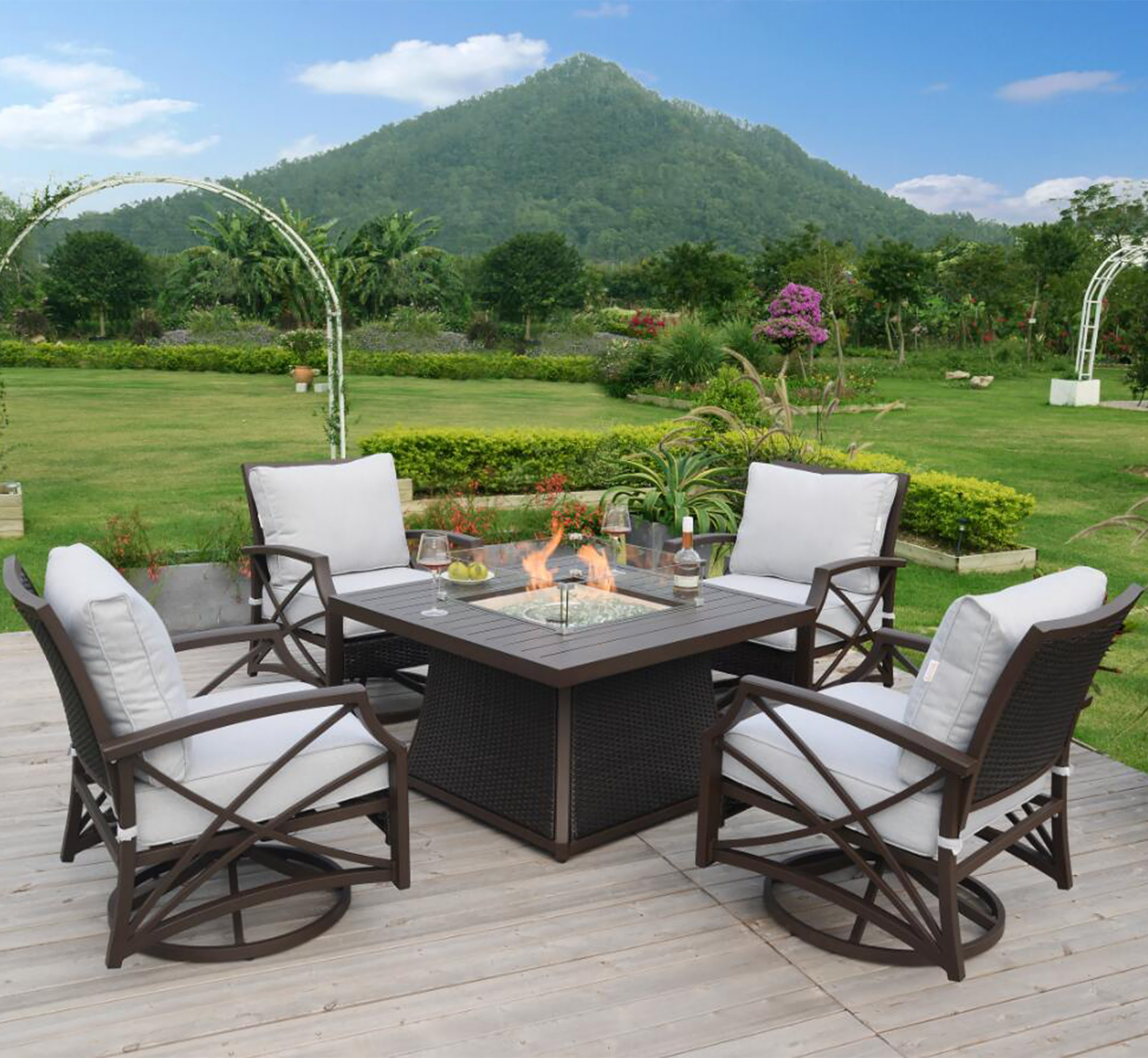 Red Barrel Studio® Johndavid 5 Piece Multiple Chairs Seating Group with ...