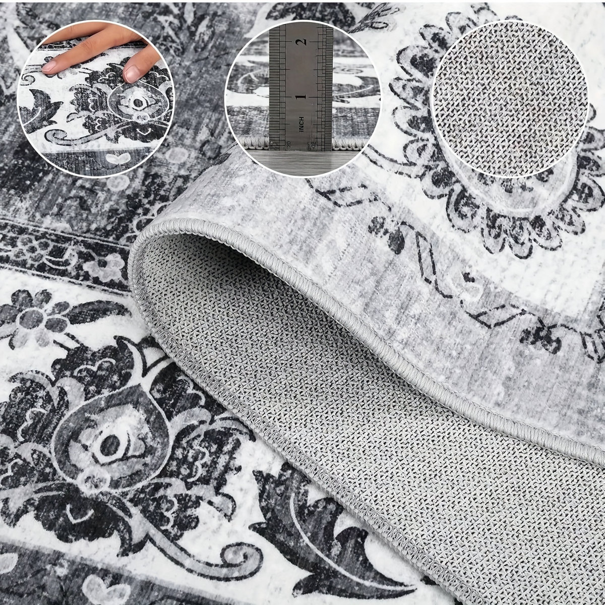 Mercer41 Large Area Rug -Machine Washable Floor Carpet, Non-Slip ...