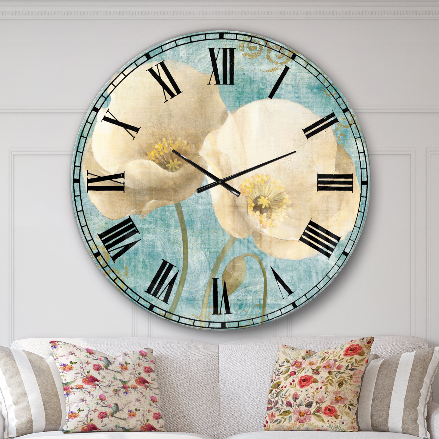 The Twillery Co. Swigart Bouquet Poppies on Paisley II - Farmhouse wall ...