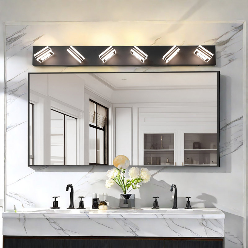 Wrought Studio™ 6-Light Dimmable Bathroom Lighting With 360° Rotating ...
