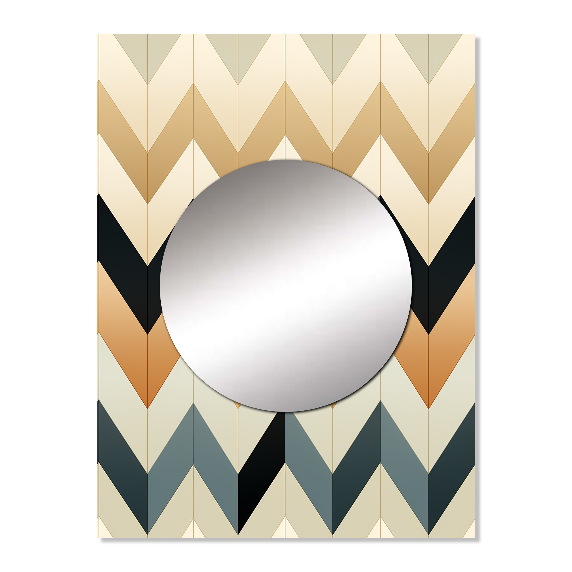 East Urban Home Nahel Ivory Boho Accents Chevron - chevron Mirror, Glam ...