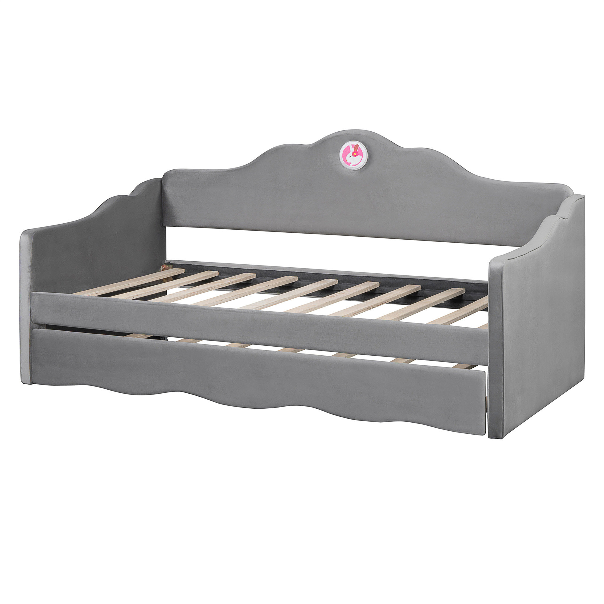 Red Barrel Studio® Twin Size Upholstered Daybed With Wave-Shaped ...