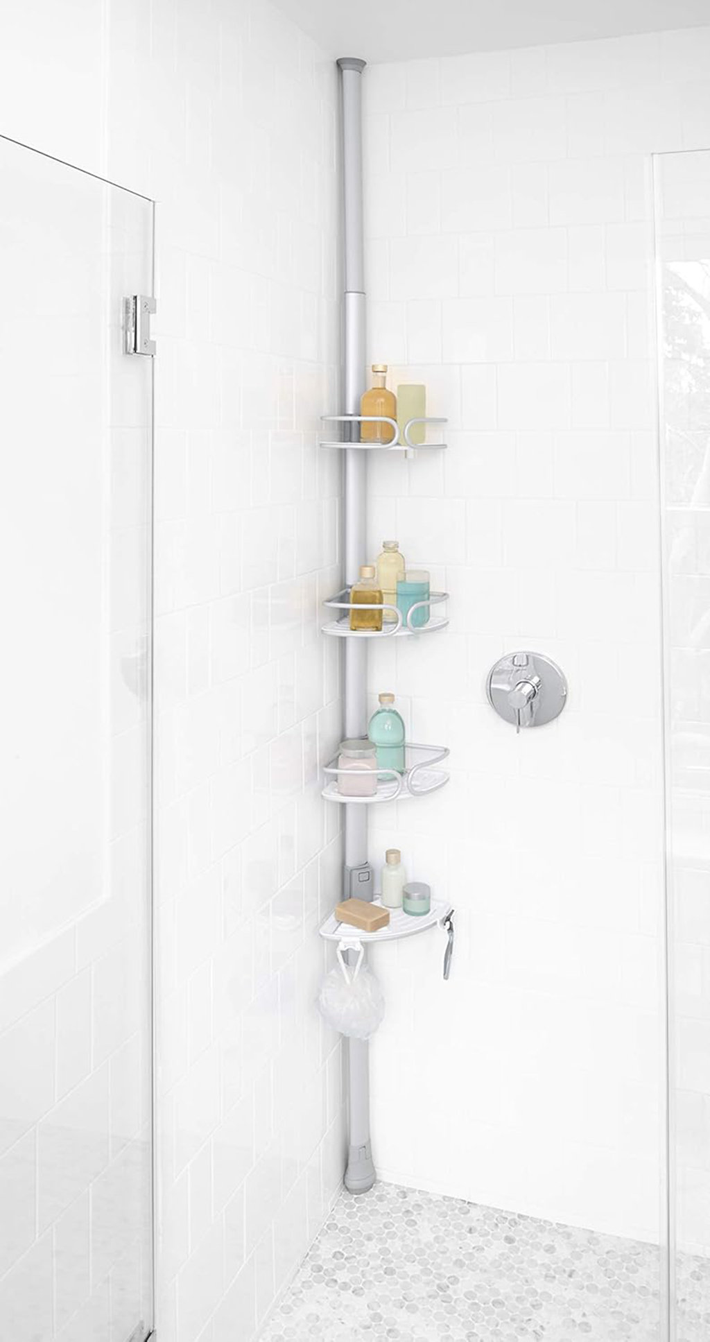 Orren Ellis Extendable Shower Caddy With Adjustable Shelves - Rust ...