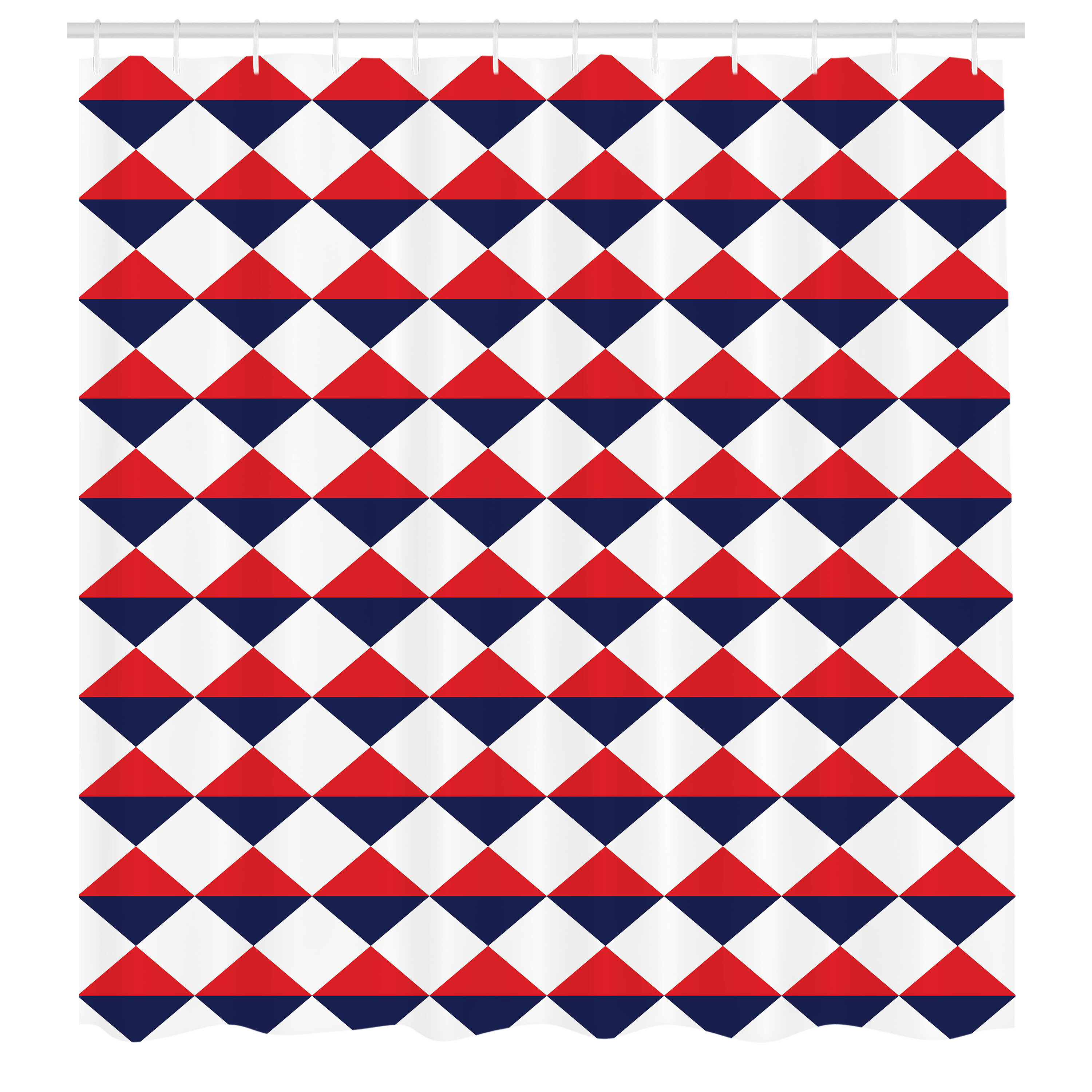 East Urban Home Americana Shower Curtain Red Half Triangles 34099 | Wayfair