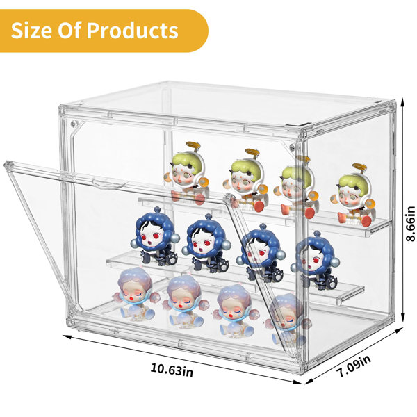 KAISHENGDAA Acrylic Display Case,3 Layer Clear Display Case Adjustable ...