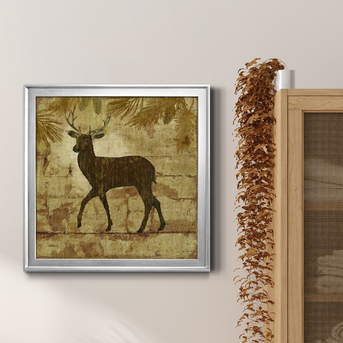 Millwood Pines Country Deer - Picture Frame Graphic Art Print on Canvas ...