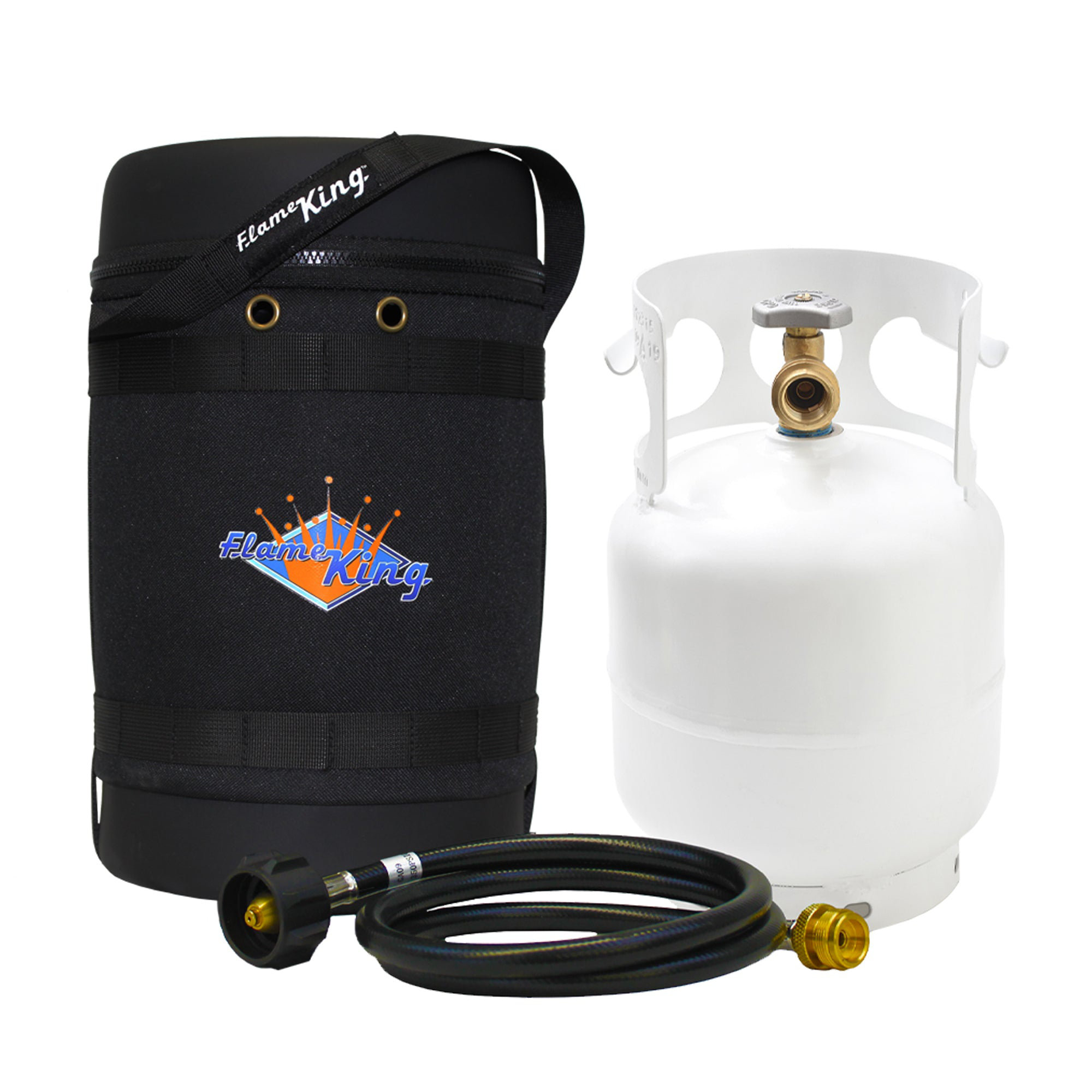 Flame King Gas Hauler Kit Protective Carry Case, 5LB Propane Tank and ...